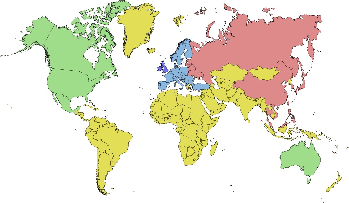 Shipping zones world map 2 Shipping zones world map 2