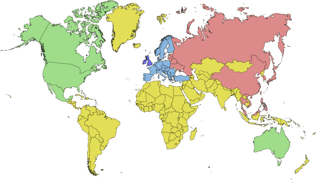 » Shipping zones world map 2