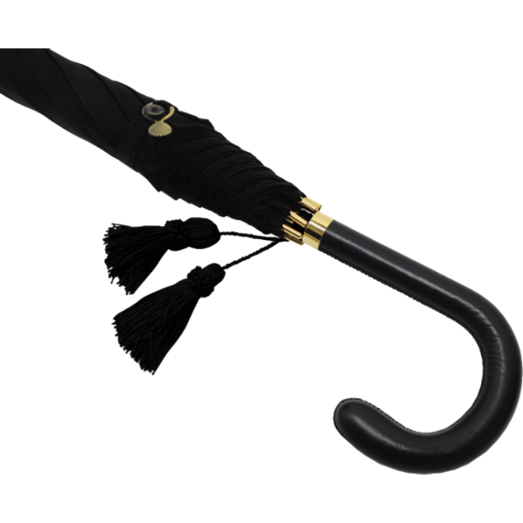 » 24k GOLD SLIM UMBRELLA w. BLACK COTTON CANOPY